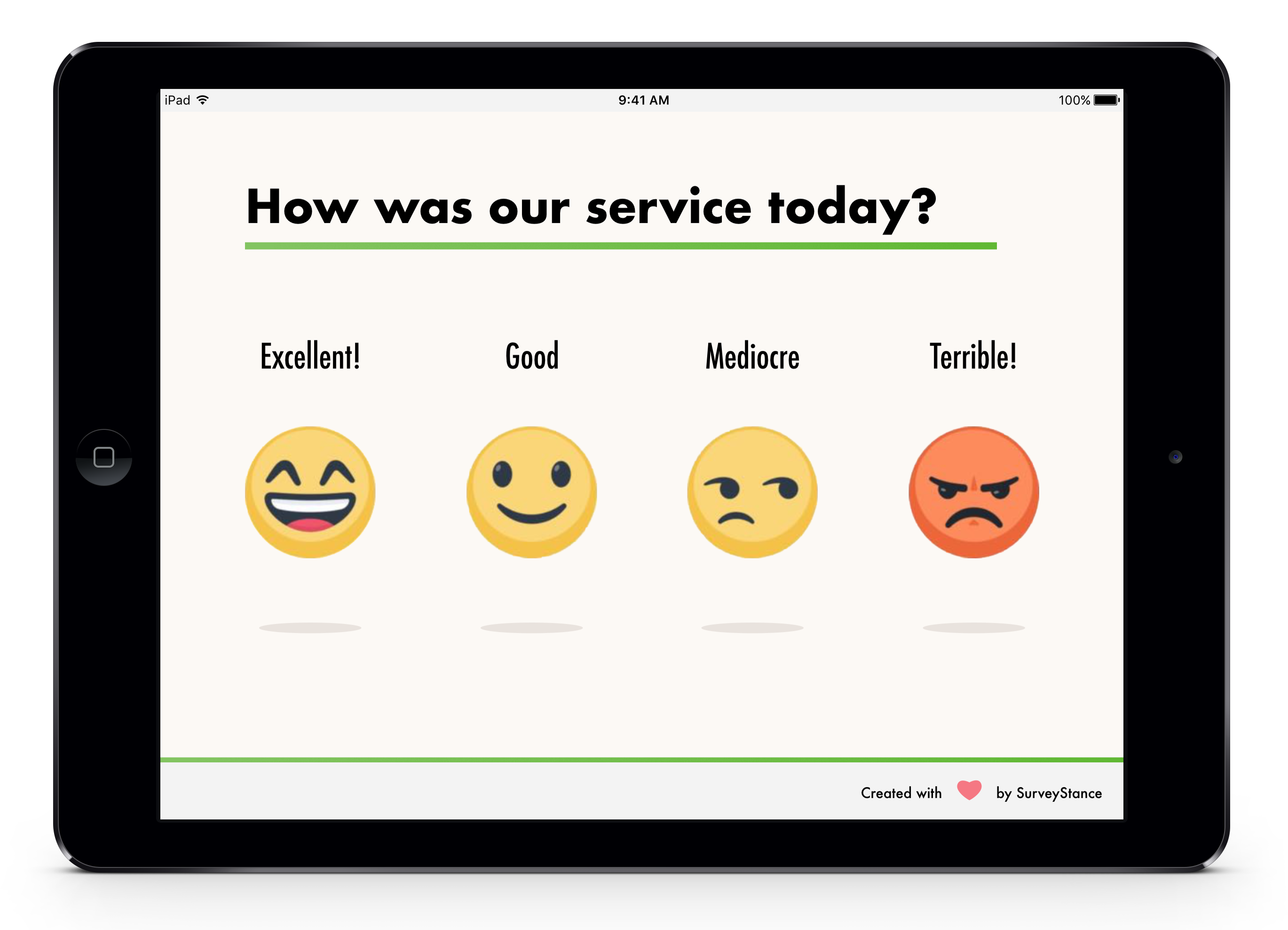SurveyStance - Real Time Survey Feedback Kiosks with One Tap Smiley